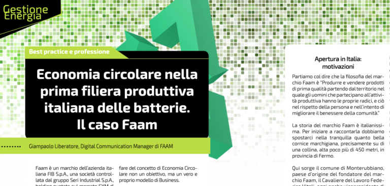 Circular economy in Italy’s first battery production chain. The Faam ...